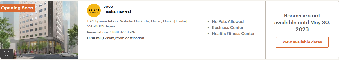voco Osaka Central Opening in Late May 2023